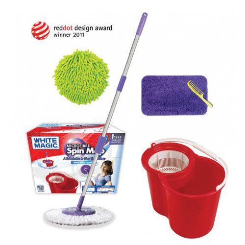 White Magic Microfibre Spin Mop - WA Hospitality Supply
