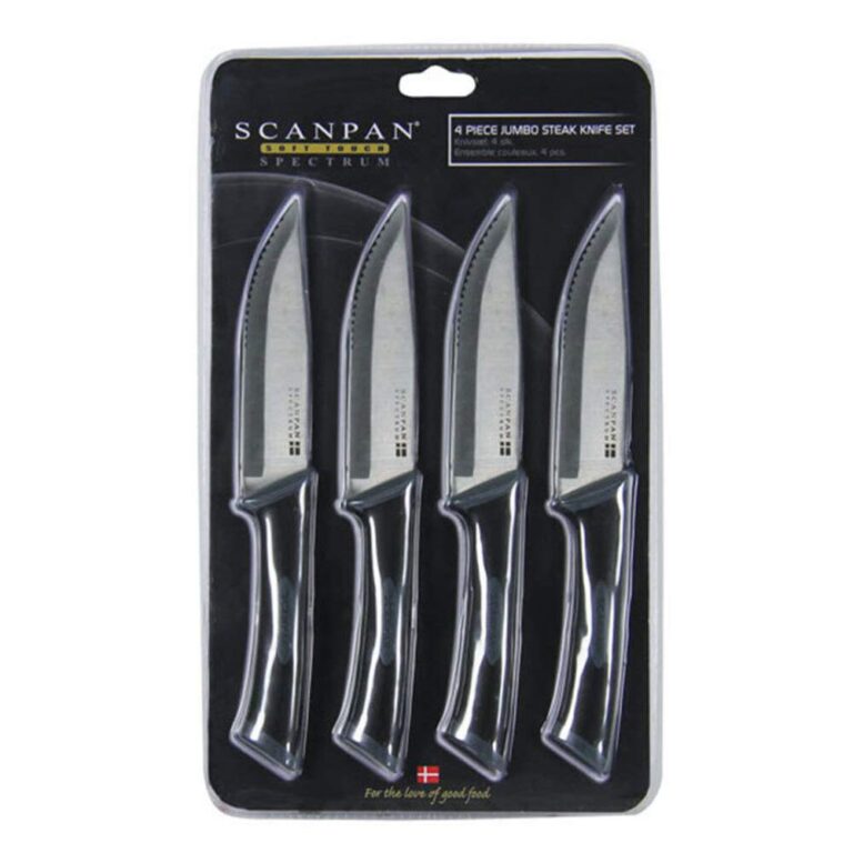 Scanpan Spectrum 4 Piece Jumbo Steak Knife Set - WA Hospitality Supply